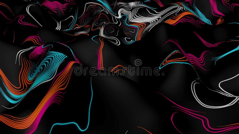 3D Animated Geographical Landscape with Animated Elevation Lines. Stock ...