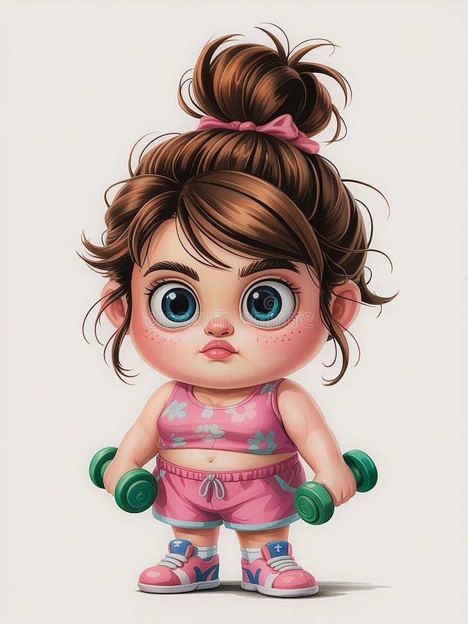 3d Animated Girls in Workout Generative Ai Stock Illustration ...