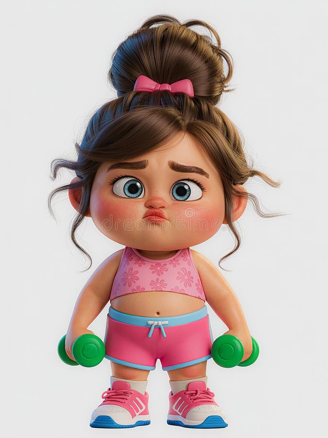 3d Animated Girls in Workout Generative Ai Stock Illustration ...