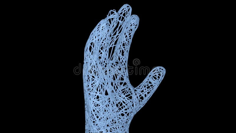 3D Animated Hands Construction Using 3D Animated Splines. Stock Video ...