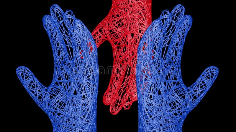 3D Animated Hands Construction Using 3D Animated Splines. Stock Video ...