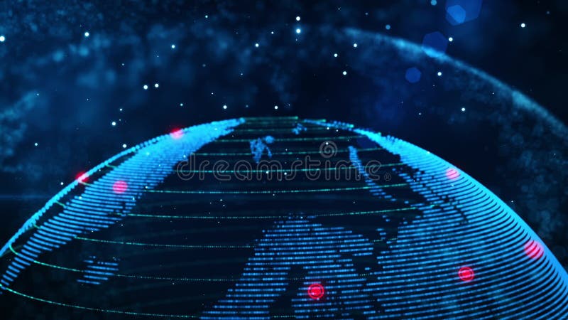 3d Animated Illustration of Earth with Space Particle Background ...