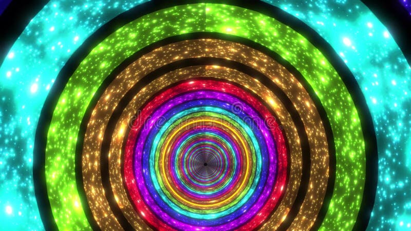 3d Animated Illustration of Loop Circular Maze Glowing with Colorful ...