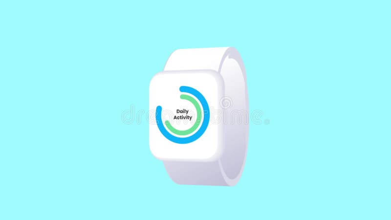 3d Animated Illustration of Smartwatch Displayed with "daily Activity ...