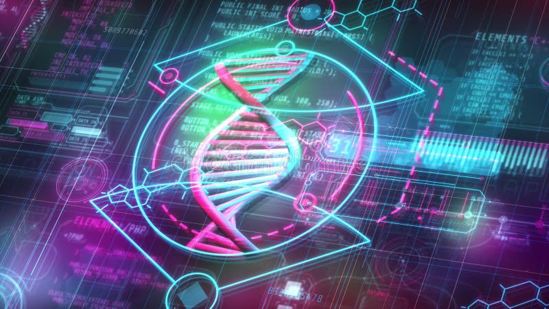 3D Animated Interface for Working with DNA. Stock Video - Video of ...
