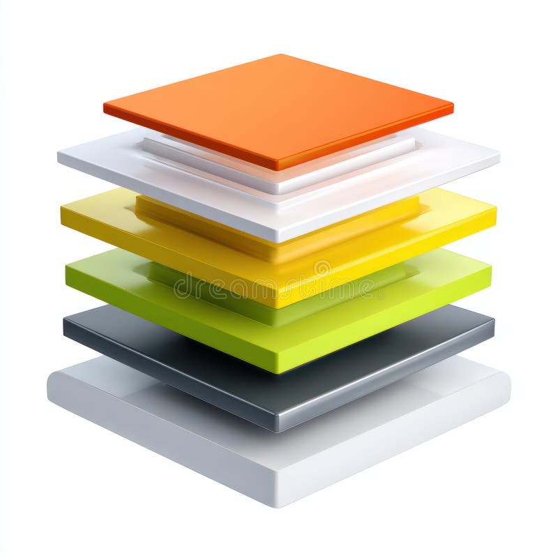 A 3D Animated Layer Stack Shifting with Bouncing Transitions between ...