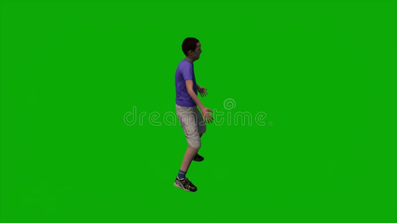 3d Animated Little Kindergarten Boy on Green Screen Playing and Talking ...