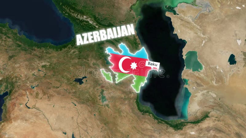 3D Animated Map of Azerbaijan. Map Animation of Azerbaijan with Flag ...
