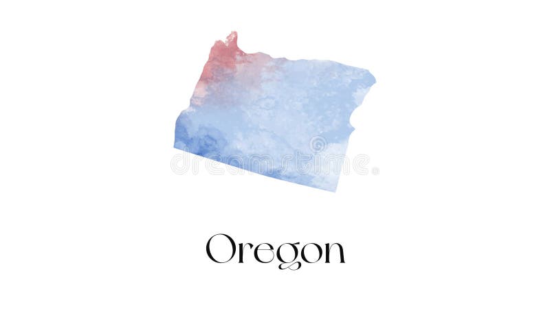 2d Animated Map Showing the State of Oregon from the United State of ...