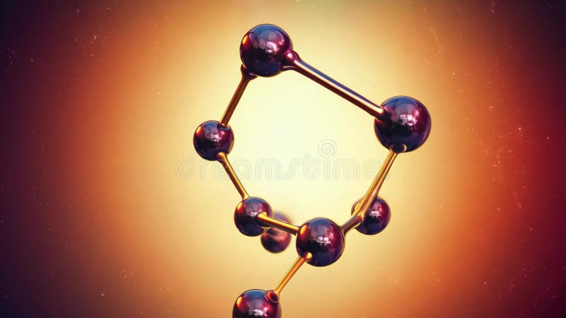 A 3D Animated Molecular Structure with Colorful Bonds and Spheres on a ...