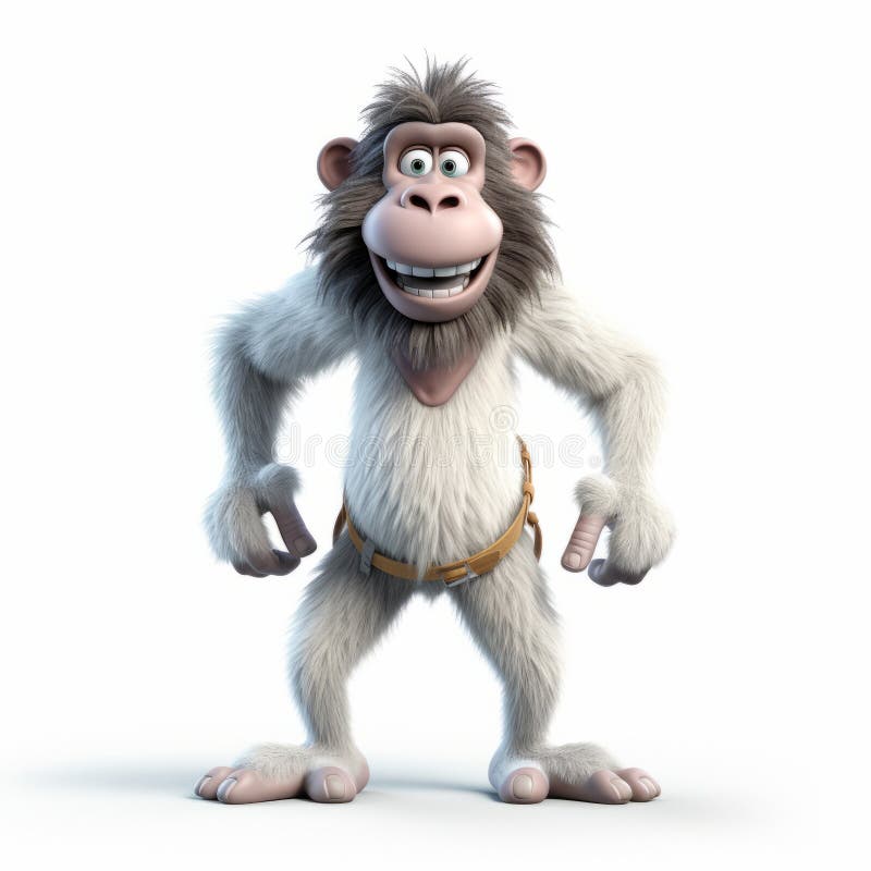 3d Animated Monkey Cartoon Character in Gabriel Metsu Style Stock ...