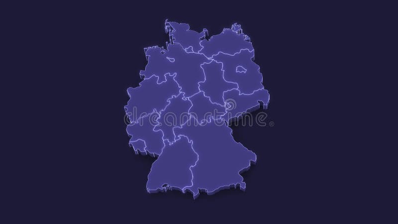 3D Animated Political Map with Germany Outline Highlighted Stock Video ...