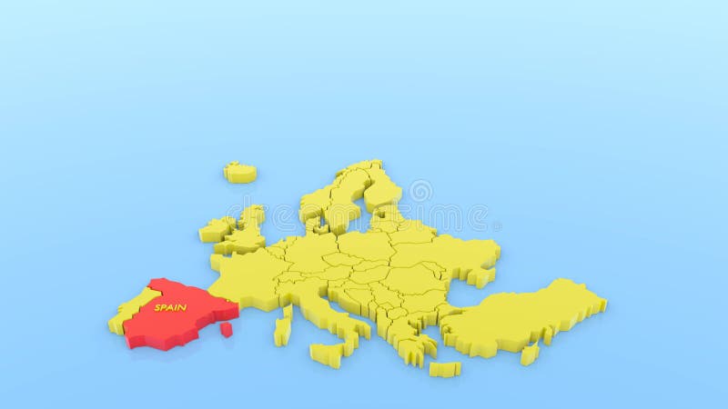 A 3D Animated Rendered Map of Europe, Focused on Swiss with a Map ...
