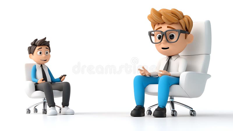 3D Character of a Counselor in Office Setting Stock Illustration ...