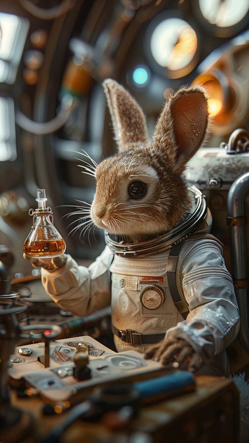 3D Animated Scenes of a Rabbit Conducting Scientific Experiments in a ...