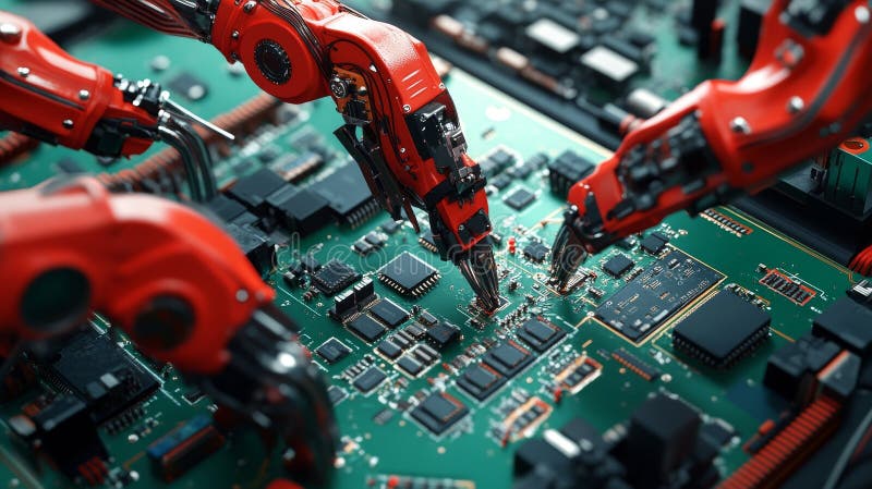 A 3D Animated Still of a Microchip Assembly, Highlighting the Exact ...