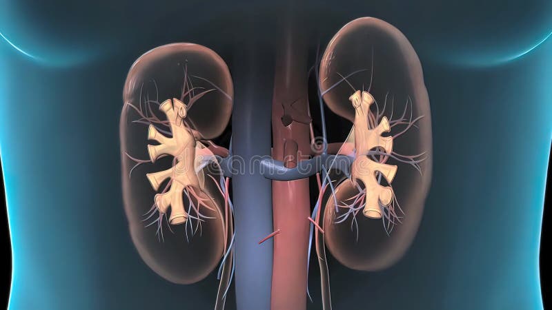 3D Animated Urinary System Kidneys, Ureters and Bladder Stock ...