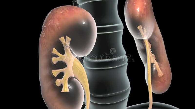 3D Animated Urinary System Kidneys, Ureters and Bladder Stock ...