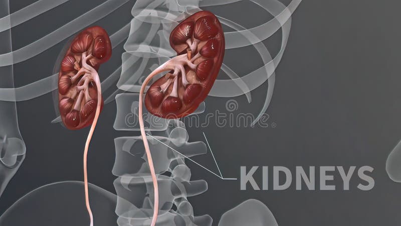 3D Animated Urinary System Kidneys, Ureters and Bladder Stock ...