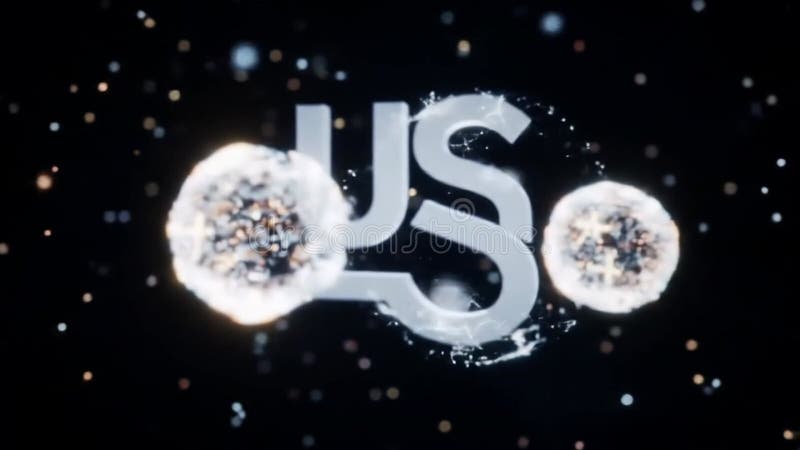 Abstract 3D Logo Animation US Initials Exploding Cosmic Dust Particles ...
