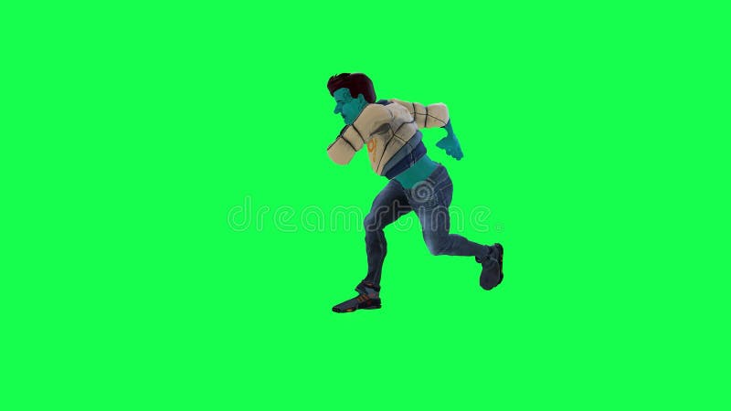 3d Animated Warrior Man Dancing from Right Angle on Green Screen 3D ...