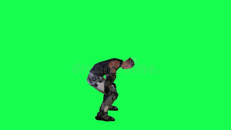 3D Animated Warrior Man Dancing Salsa from Left Angle on Green Screen ...