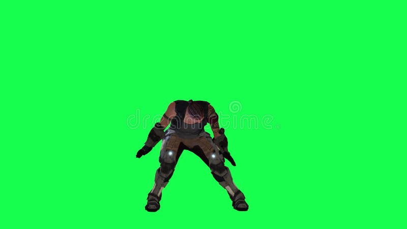 Animated Warrior Man Talking on Green Screen 3D People Walking ...