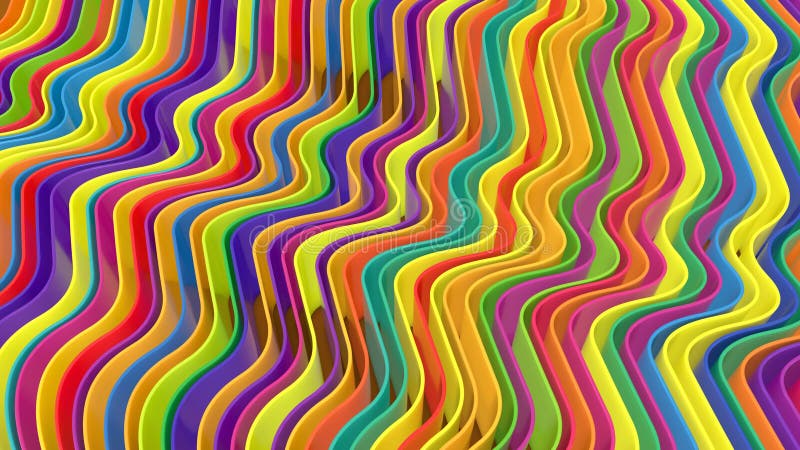 3d Animated Wavy Background Loop with Linear Rainbow Colors Close View ...