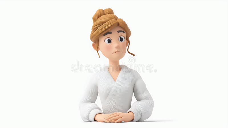 Animated Woman in Karate Gi: Character Study with Subtle Emotional ...