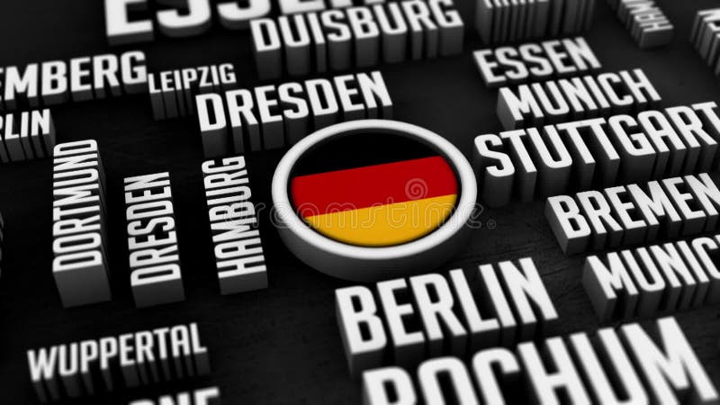Germany Cities Word Cloud Collage in 3D Stock Video - Video of hamburg ...