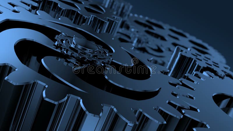 Engineered Mechanism with Rotating Parts and Connections. Inside an ...