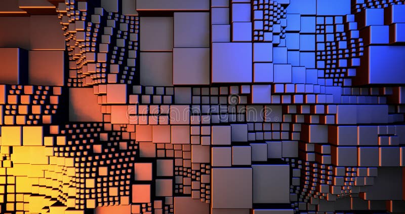 3d Animation of Abstract Geometric Background of Blocks. Seamless Loop ...