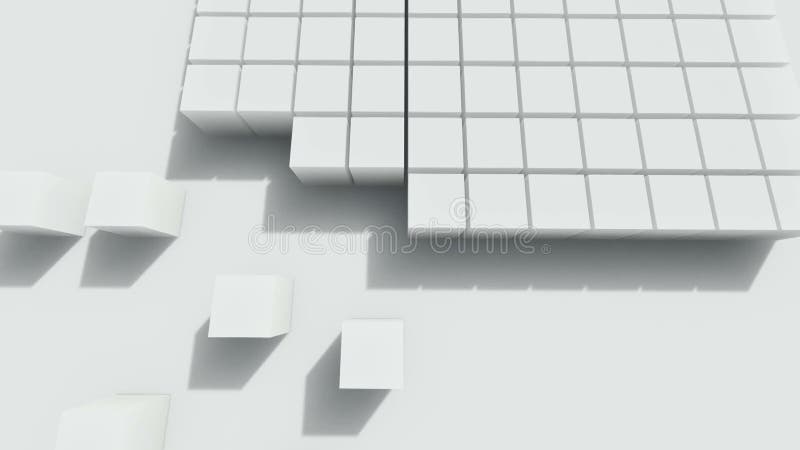 3D Animation of Abstract White Cubes Stock Video - Video of abstract ...