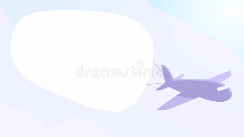 2D Loop Animation of an Airplane in the Clouds with Long Banners of ...