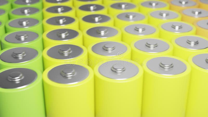 3d Animation with Alkaline Batteries with Colors of Energy Efficiency ...