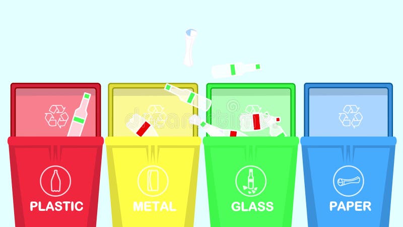 2D Animation of All Sorts of Rubbish Falling into Colorful Plastic ...
