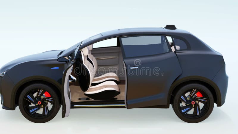 3D Animation of Autonomous SUV Car Interior Concept Stock Footage ...