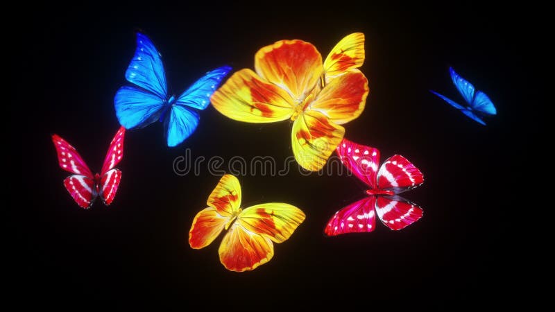 3d Animation of a Beautiful Butterflies Background Stock Video - Video ...