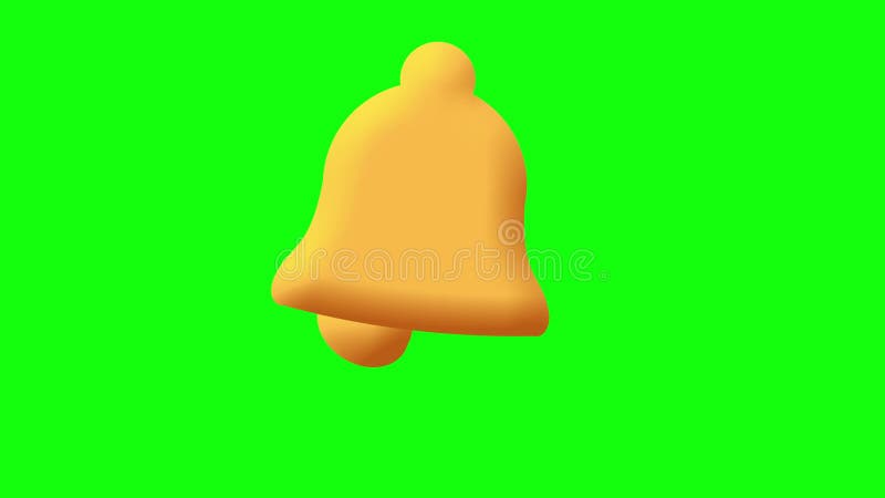 3d Animation Bell Sounds Alarm Notification Yellow Greenscreen Icon ...