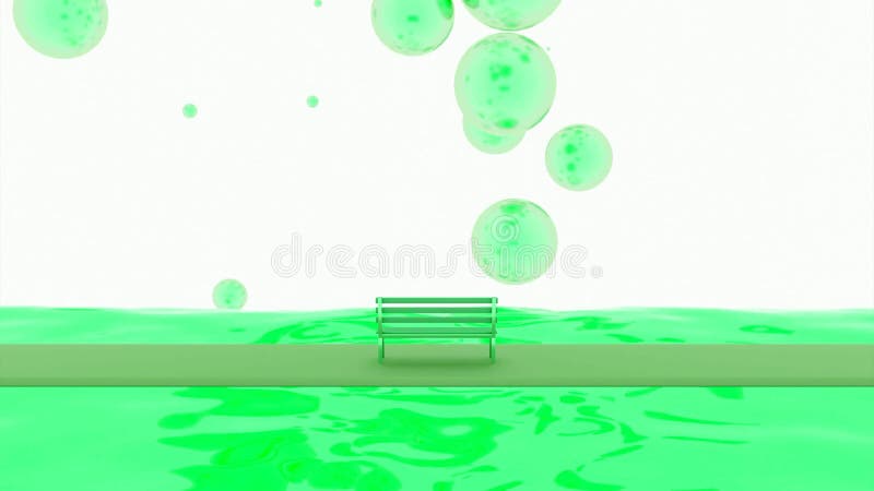 3D Animation with Bench. Design. 3D Animation of Space with Bench and ...