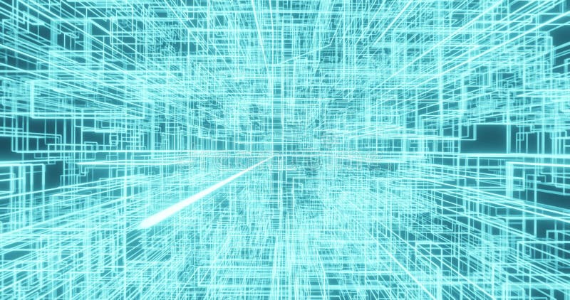 3d Animation of Blue Abstract Geometric Background Stock Footage ...