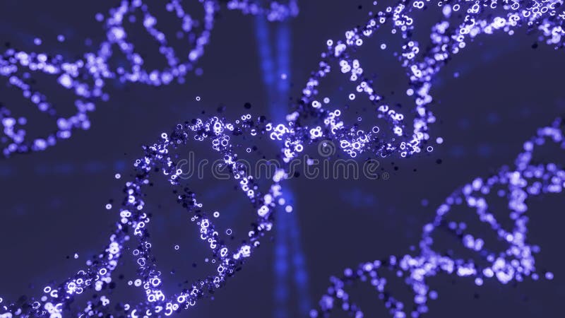 3D Animation of Blue Colored DNA Helix Moving in Loop Stock Footage ...