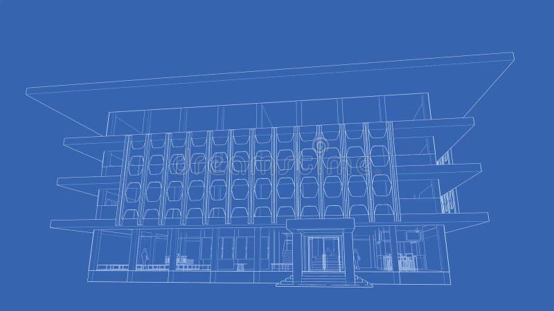 3D Looped Animation of Building Project Stock Footage - Video of draw ...