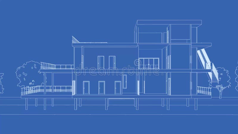 3D Looped Animation of Building Project Stock Footage - Video of ...