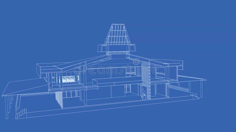 3D Looped Animation of Building Project Stock Video - Video of frame ...