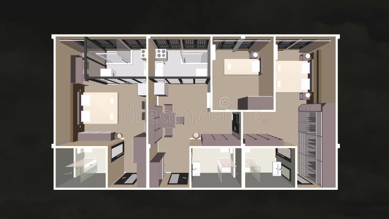 3D Looped Animation of Building Project Stock Footage - Video of movie ...