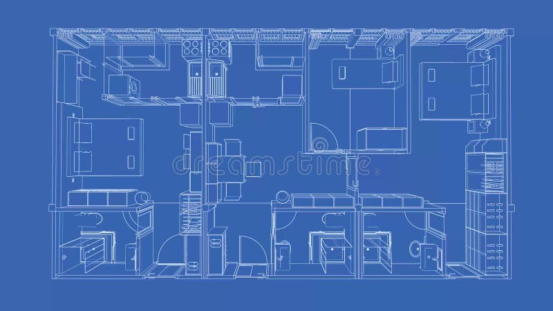 3D Looped Animation of Building Project Stock Footage - Video of ...