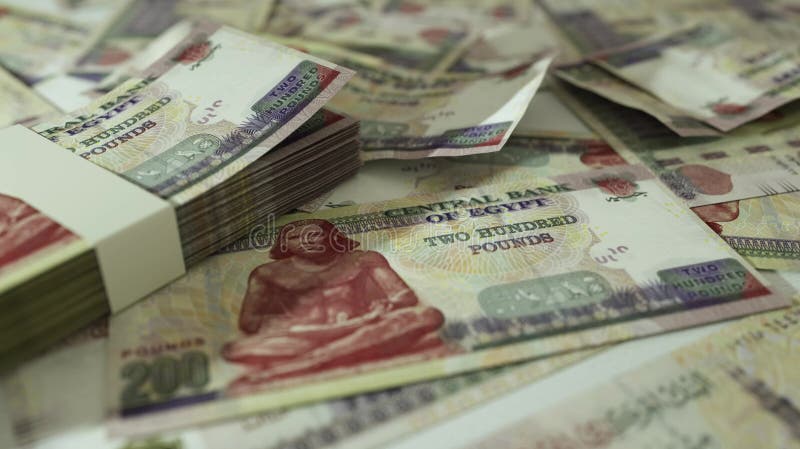 3D Animation of Camera Panning Around Spread Egyptian Pound Notes Stock ...