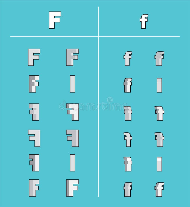 3D Animation Capital Letters Lower Case F Stock Vector - Illustration ...