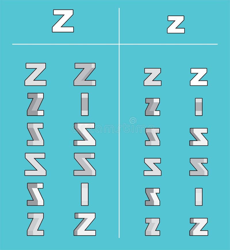 3D Animation Capital Letters Lower Case Z Stock Vector - Illustration ...